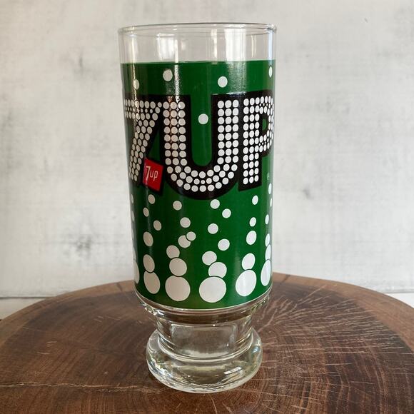 7up | Other | Vintage 7s 7up Glass Pedestal Footed Highball Bubbles ...